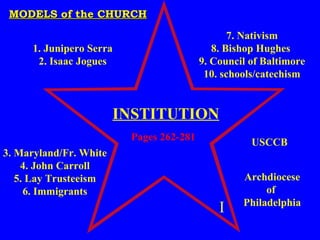 Models of the Church: Catholicism in America | PPT