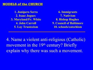 Models of the Church: Catholicism in America | PPT
