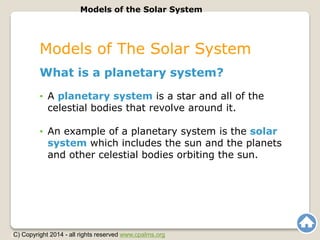 Different Models of the Solar System. Ppt | PPT