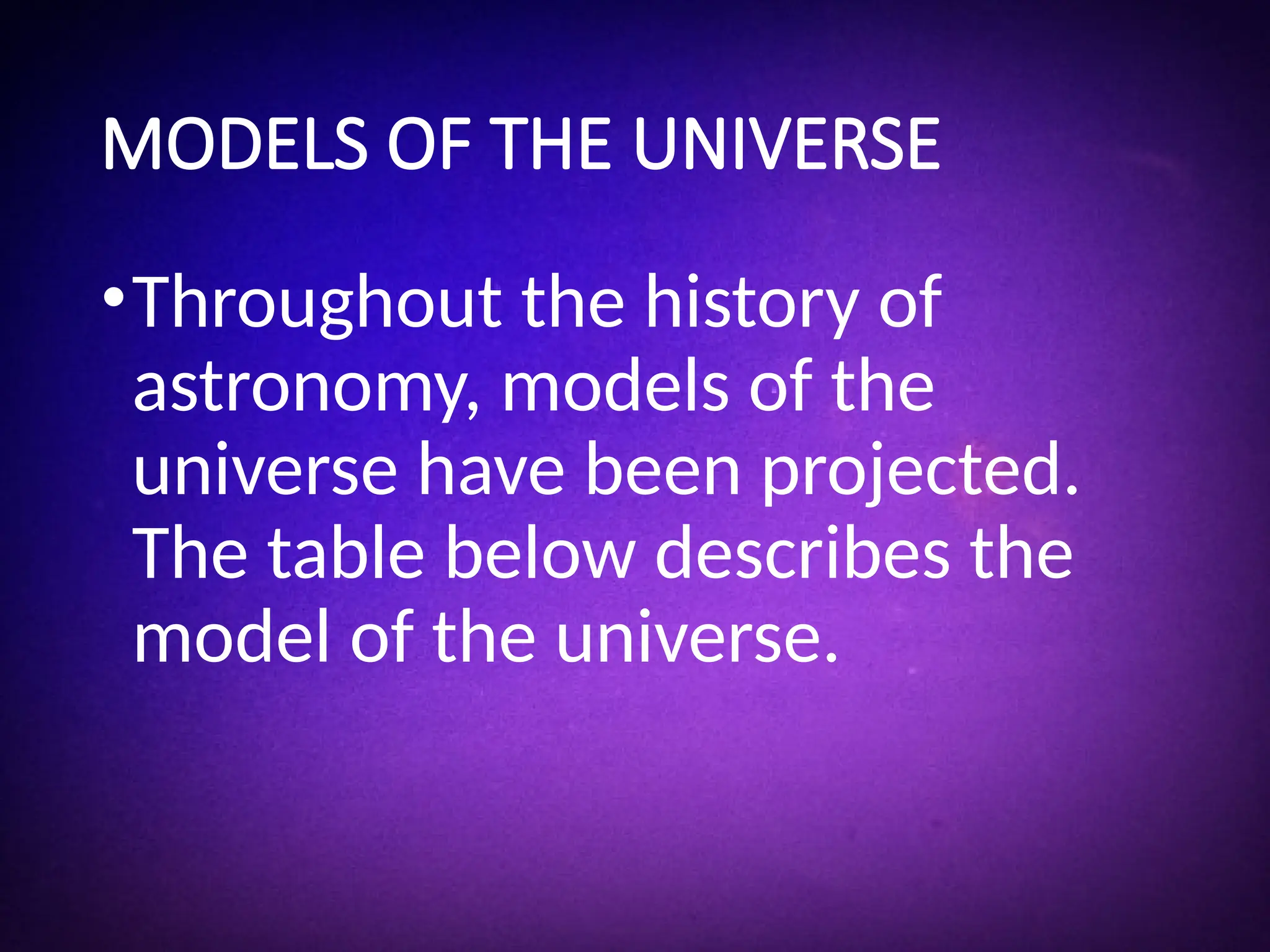 The Chronology of the Models of the Universe.pptx