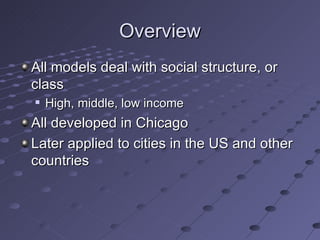 Models of Urban Structure | PPT