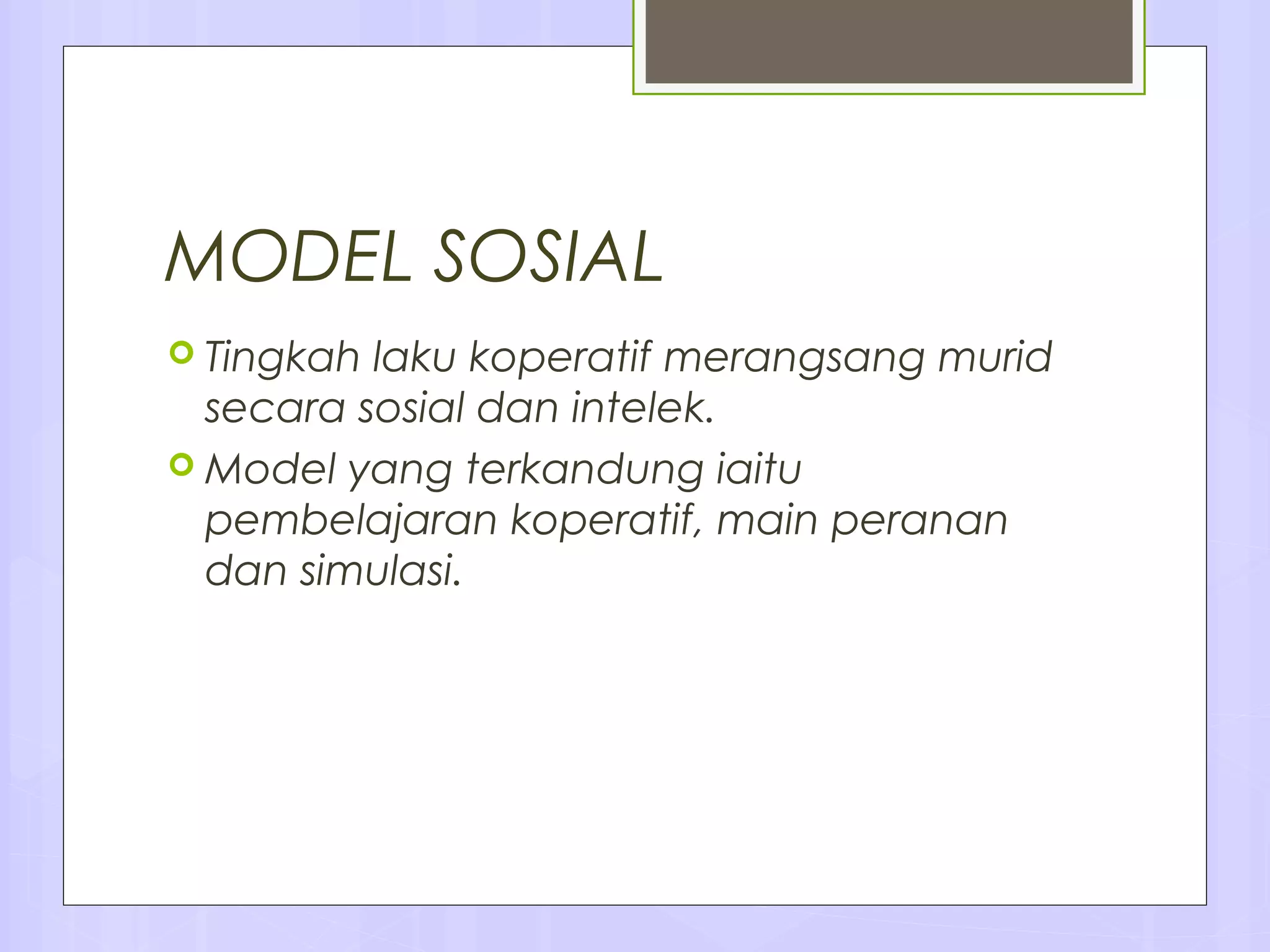 Model sosial | PPT