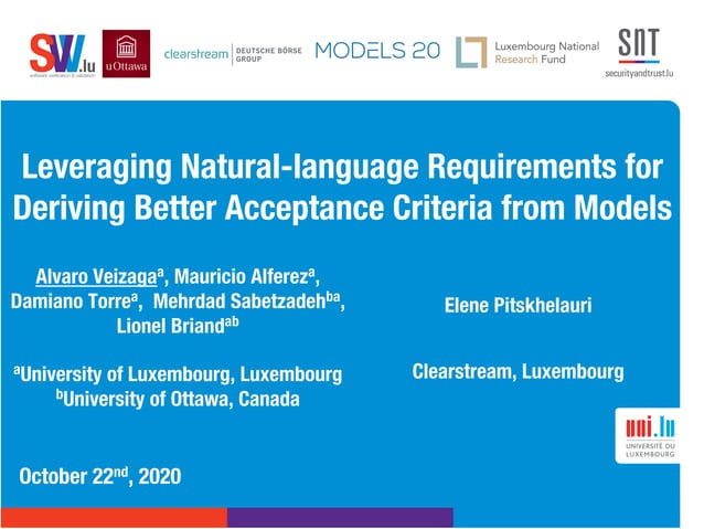 Leveraging Natural-language Requirements for Deriving Better Acceptance Criteria from Models | PPT
