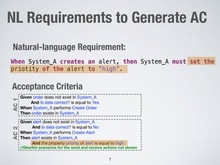 Leveraging Natural-language Requirements for Deriving Better Acceptance Criteria from Models | PPT