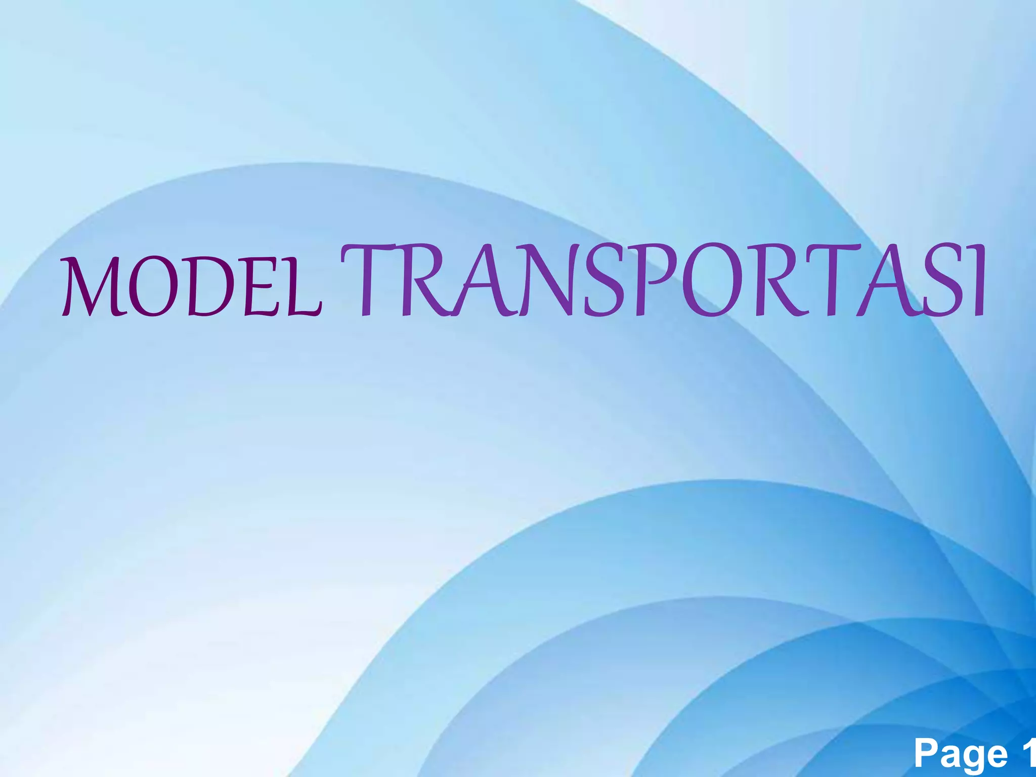 Model transportasi | PPTX