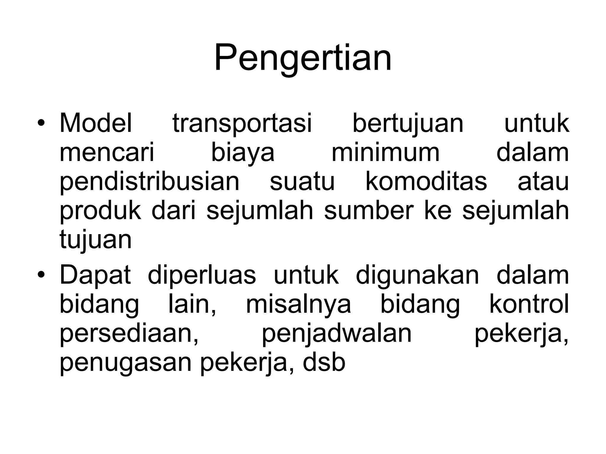 Model transportasi (0 0)gasal1213 PERMODELAN | PDF