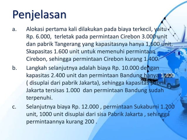 Model transportasi metode least cost | PPTX