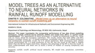 Model trees as an alternative to neural networks | PPTX