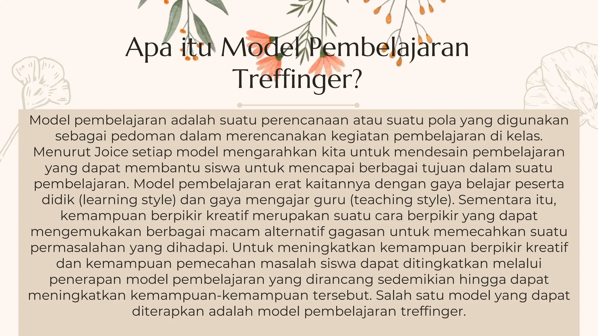 Model Treffinger.pembelajaran di sekolah dasarpptx | PPT