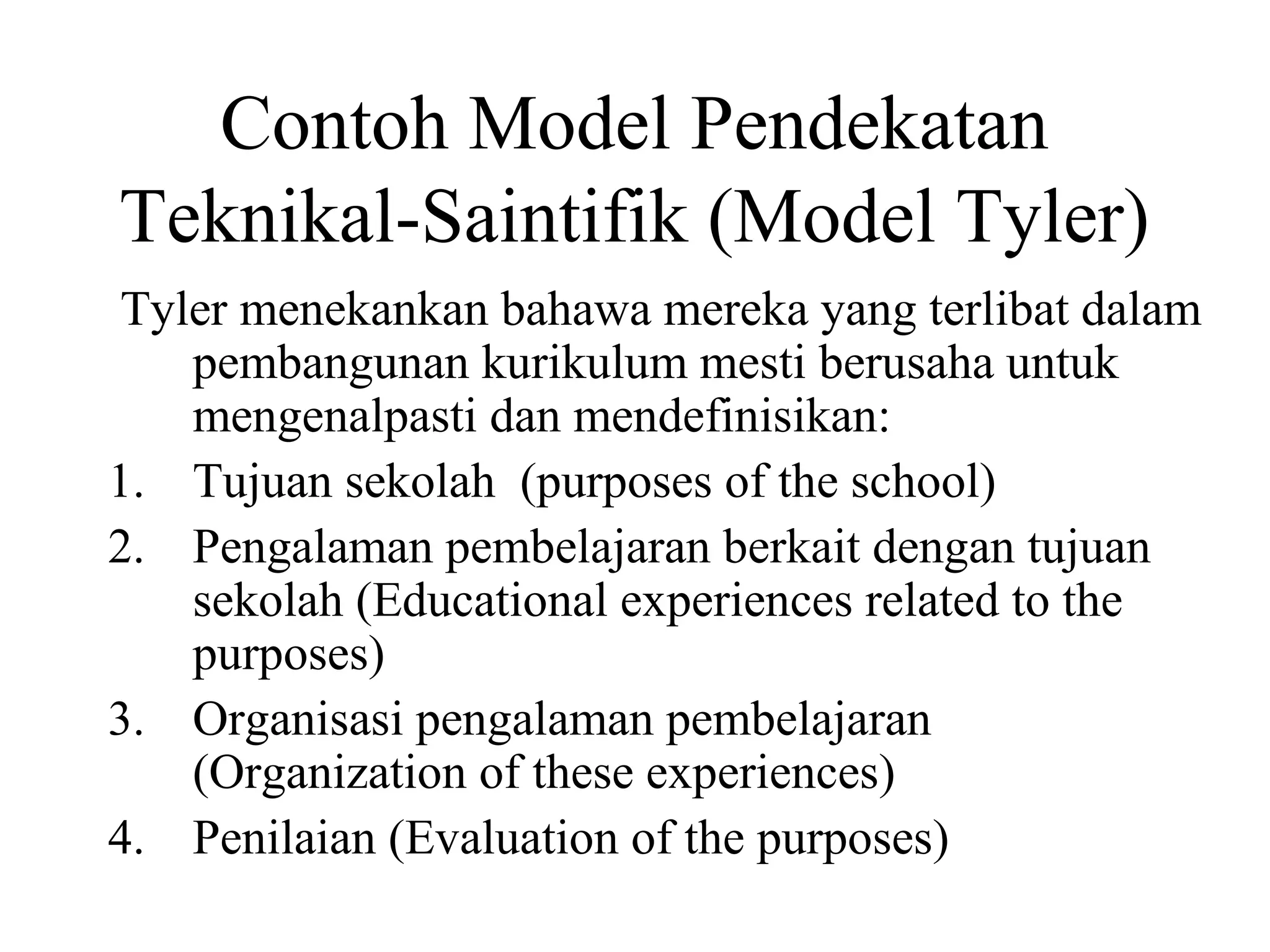 Model tyler dan taba | PPT