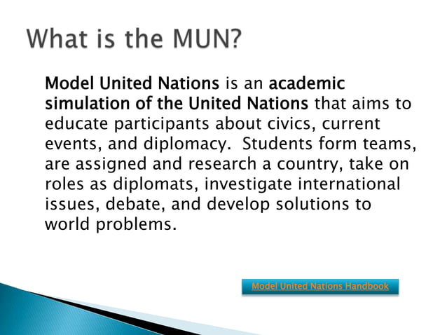 Intro to Model United Nations | PPTX