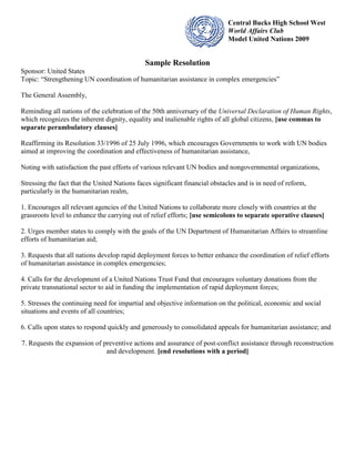 Model United Nations 2009 Packet | PDF