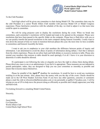 Model United Nations 2009 Packet | PDF