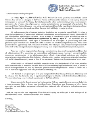 Model United Nations 2009 Packet | PDF