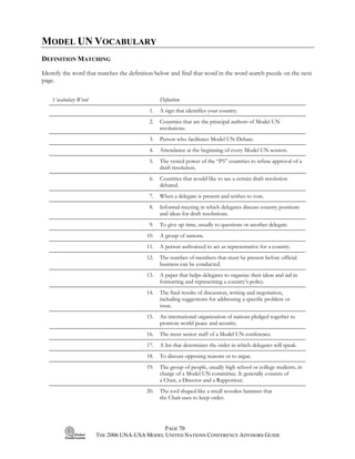 MUN Vocabulary | PDF