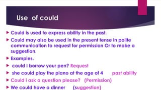 Modal Verbs, use of Modal verbs......... | PPTX