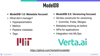Model versioning done right: A ModelDB 2.0 Walkthrough | PPT