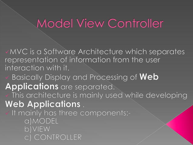 Model View Controller(MVC) | PPT