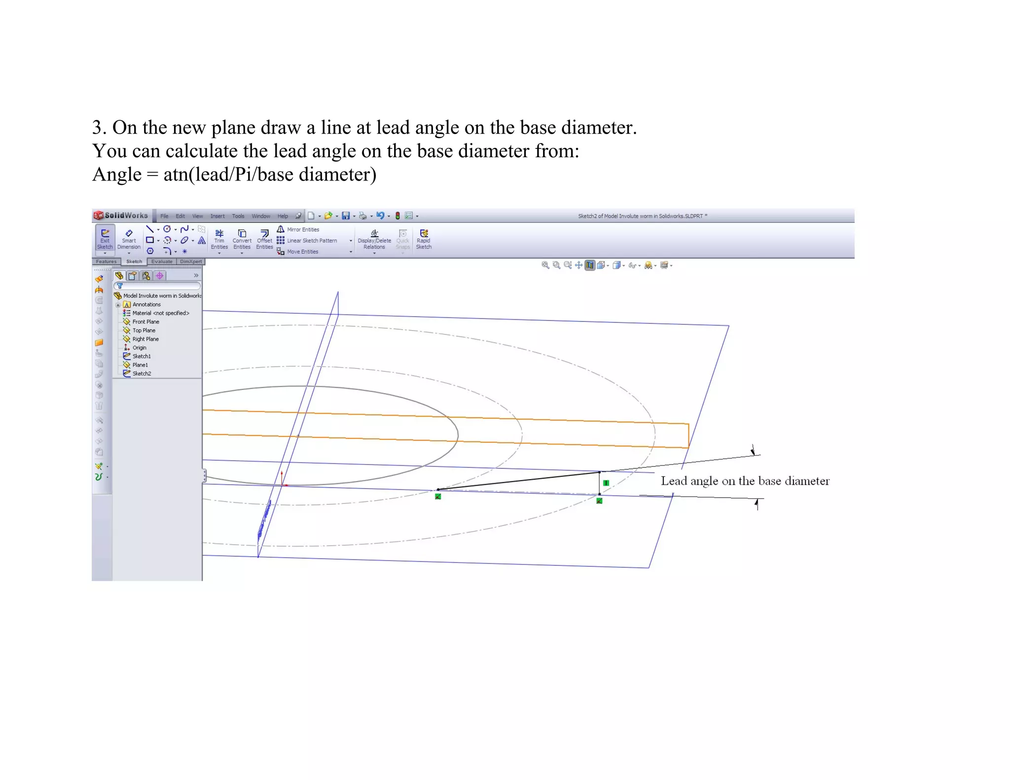 Model Involute (ZI) worm in solid works | DOC
