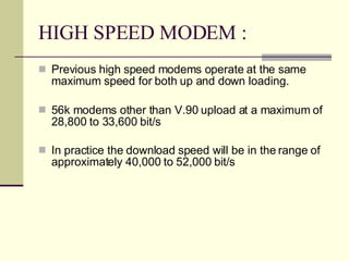 high speed modem | PPT