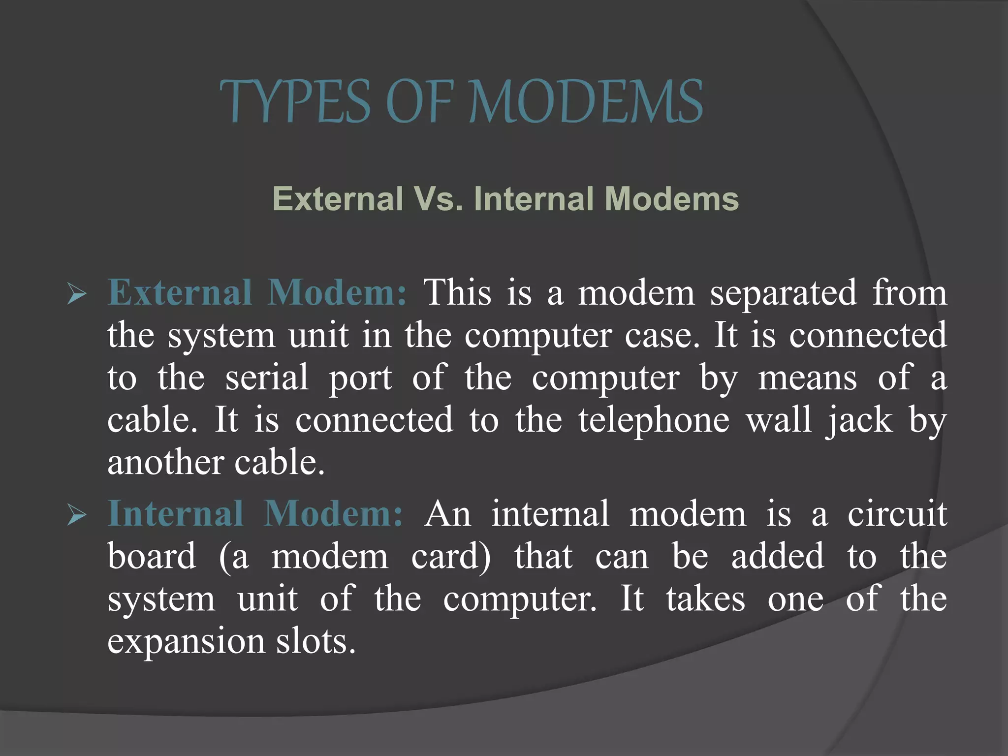 Modem | A Quick Preview | PPTX | Computer Networking | Computing