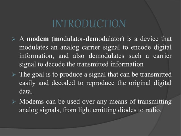 Modem | A Quick Preview | PPTX | Computer Networking | Computing