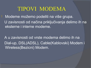 Modem i tipovi | PPT