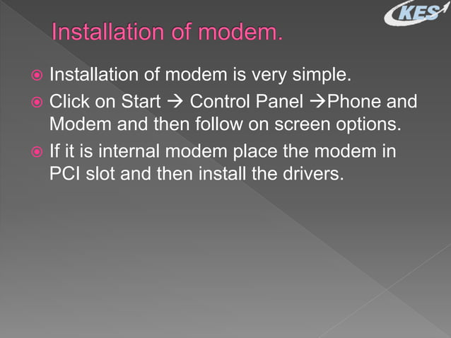 Modems | PPTX | Computer Networking | Computing