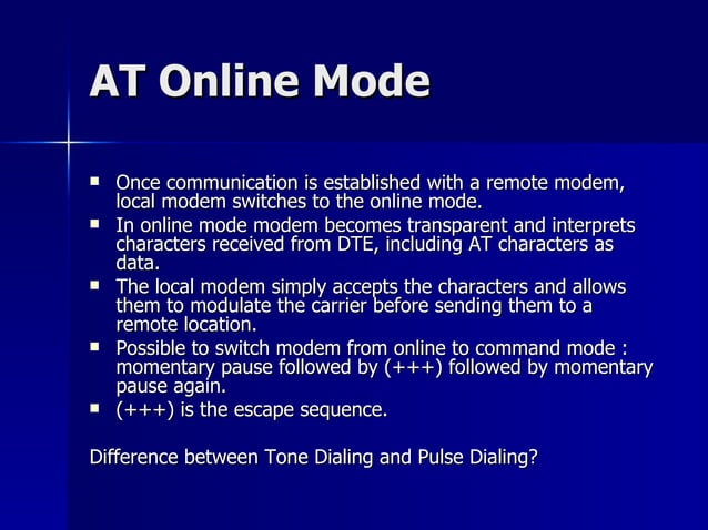 Modem synchronization and control | PPT | Digital Audio | Computer ...