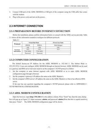Modem user manual | PDF