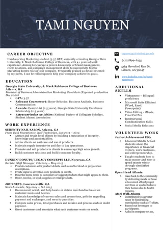 Moden resume tami new | PDF | Business Administration | Business