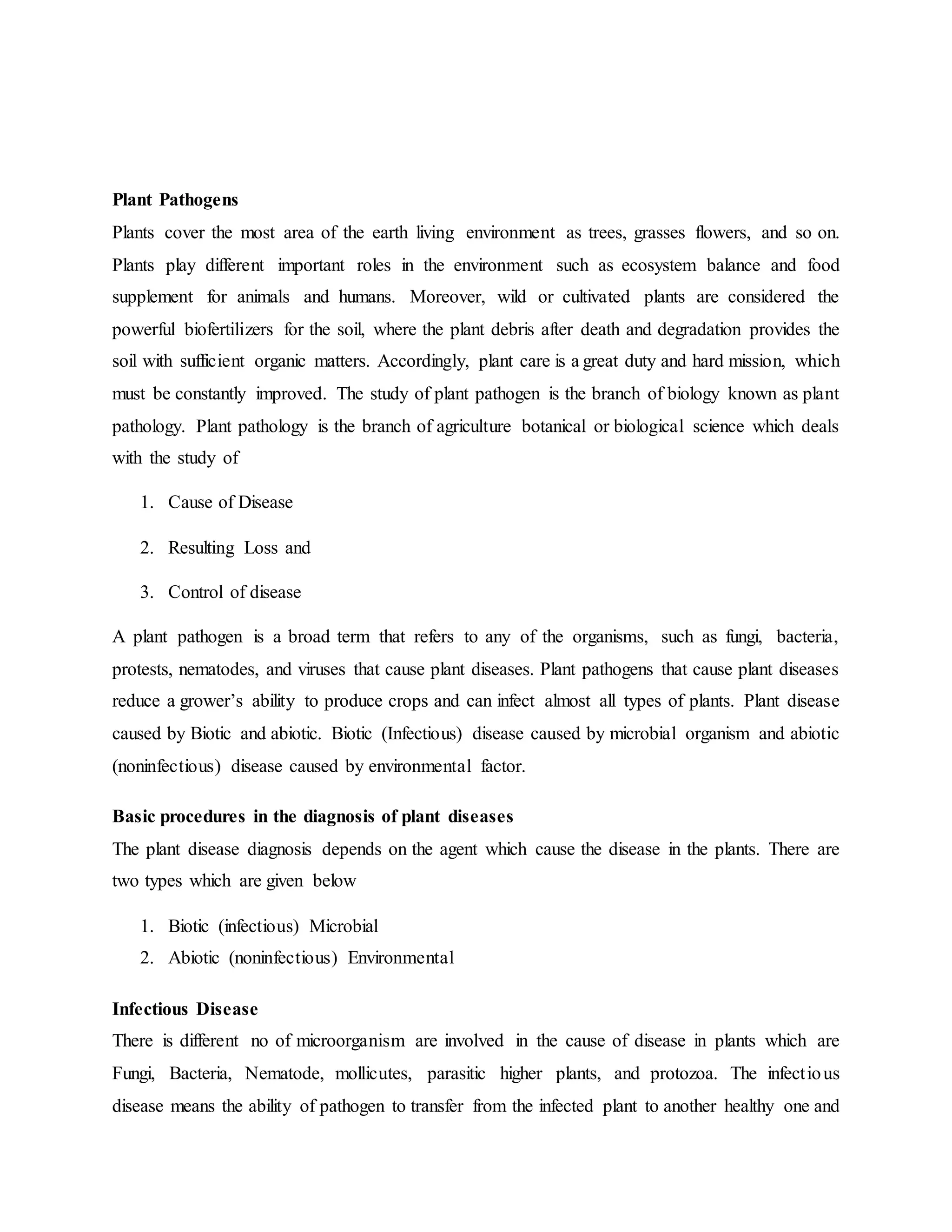 Mode of action of plant pathogens | DOCX