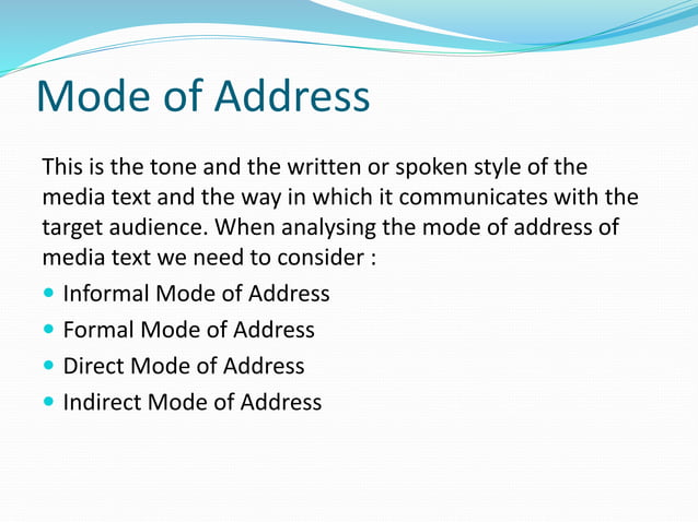 Mode of address | PPTX