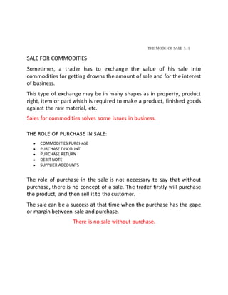 Mode of sales chapter 5 | DOCX