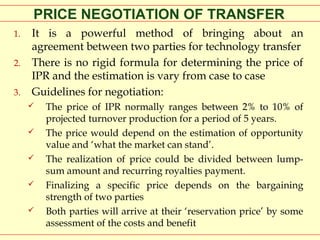 Mode, Price and Negotiation of Technology Transfer | PPT