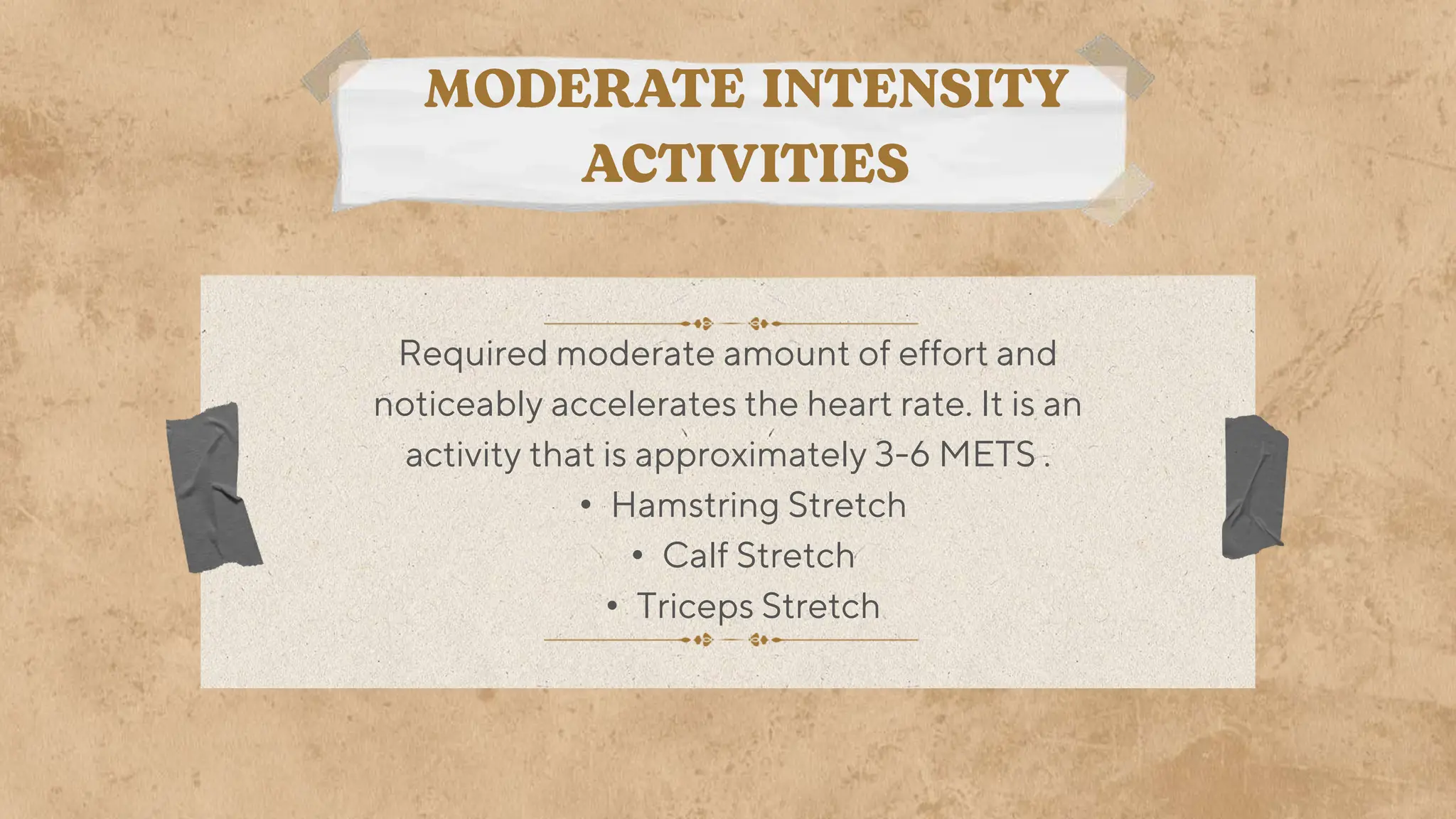 Moderate and Vigorous Physical Activities . | PPTX