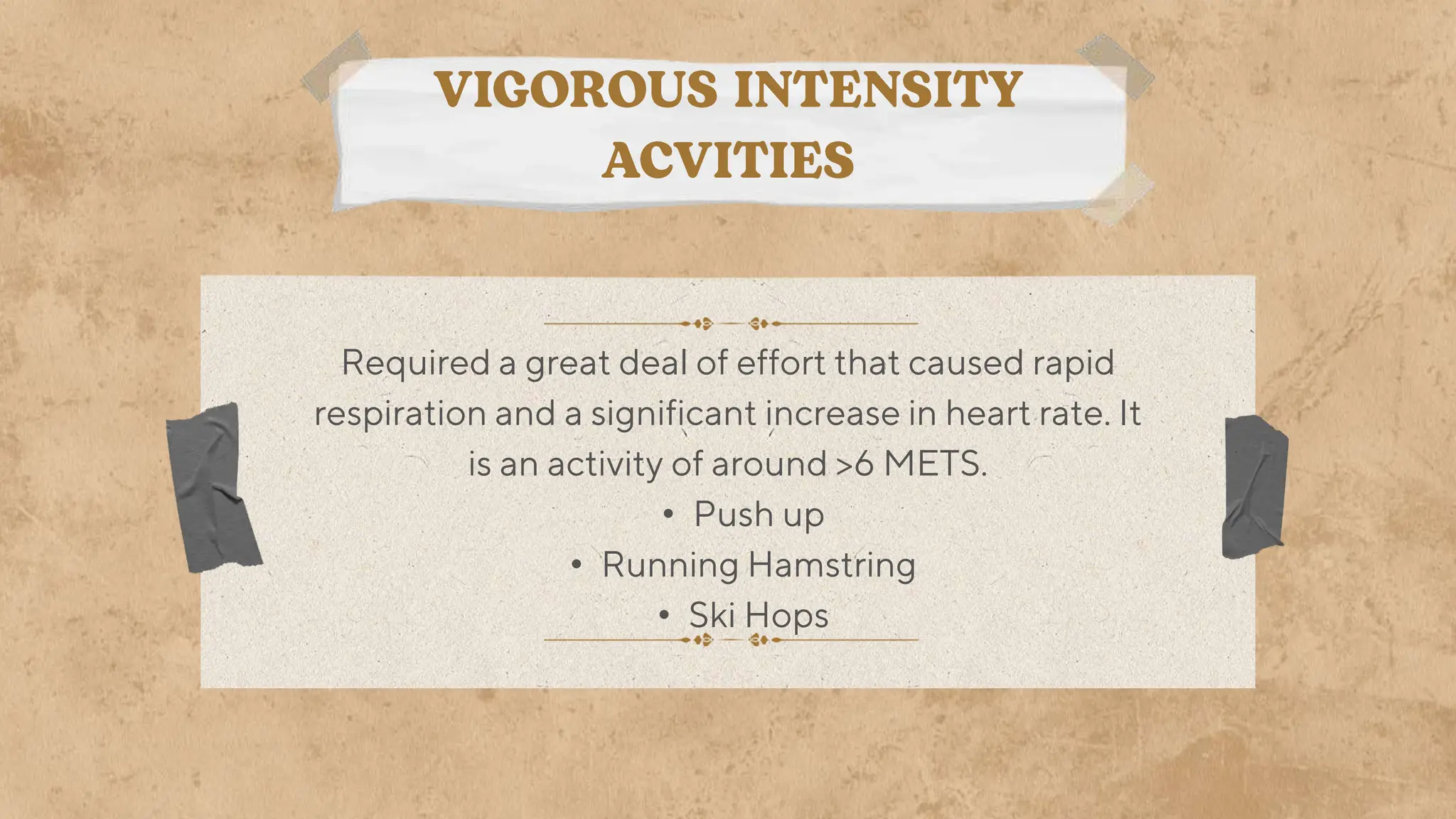 Moderate and Vigorous Physical Activities . | PPTX