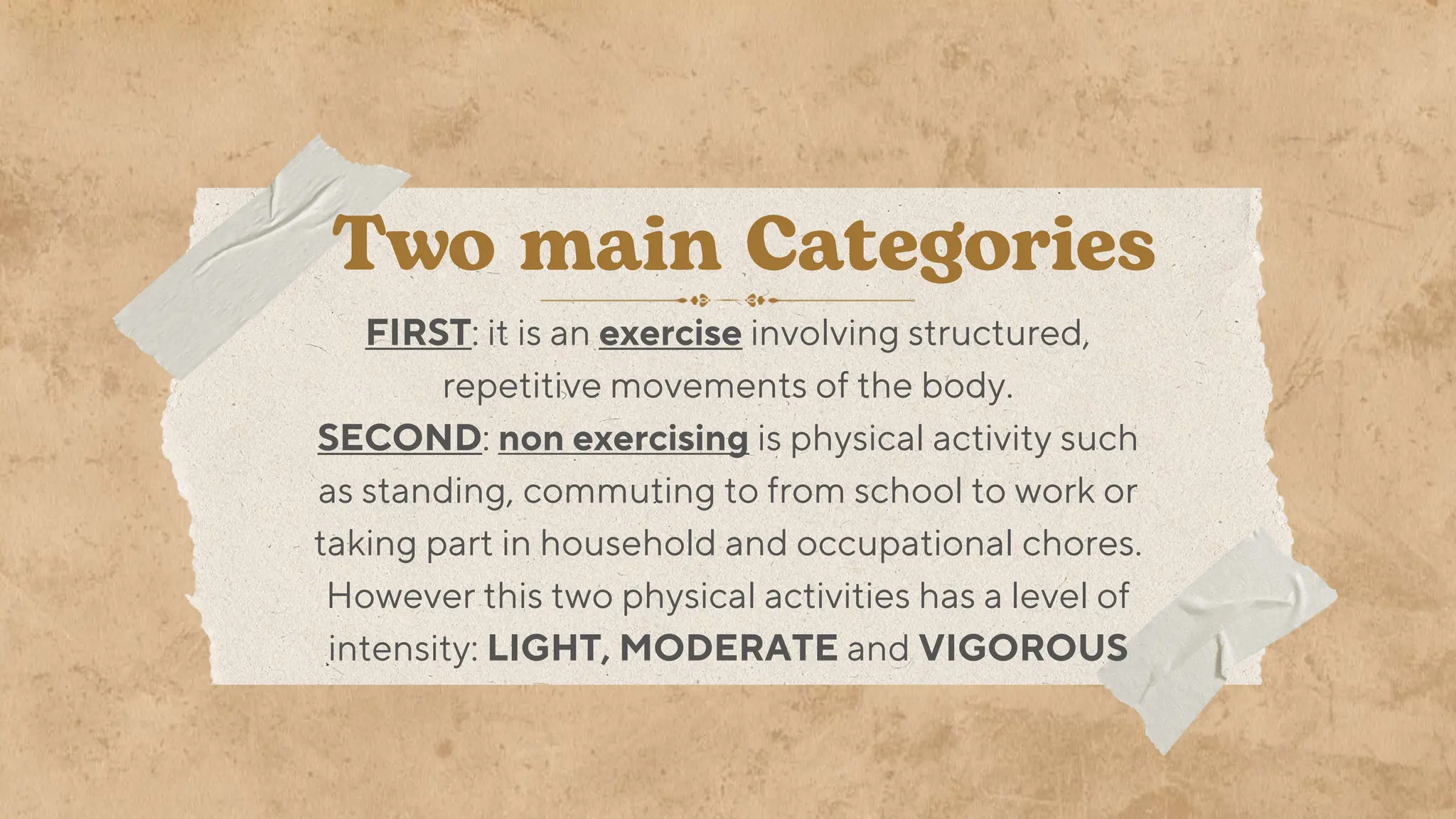 Moderate and Vigorous Physical Activities . | PPTX