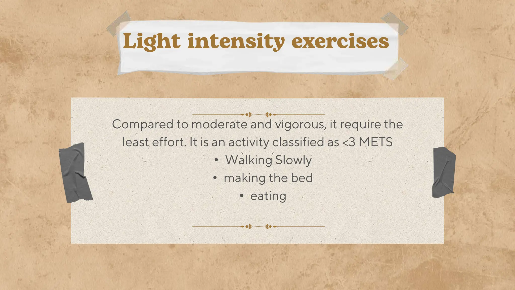 Moderate and Vigorous Physical Activities . | PPTX
