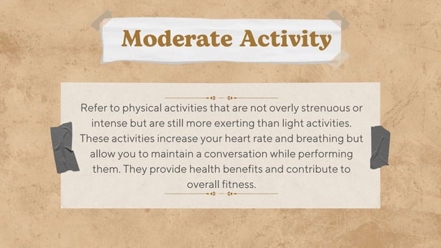 Moderate and Vigorous Physical Activities . | PPTX