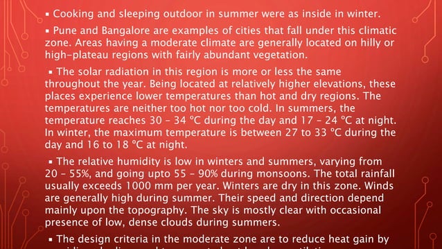 Moderate climatic zone ppt | PPTX | Indoor Environmental Quality | Home ...