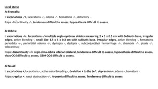 Moderate Head Injury + Lacerated wound regio facialis + Fraktur ...