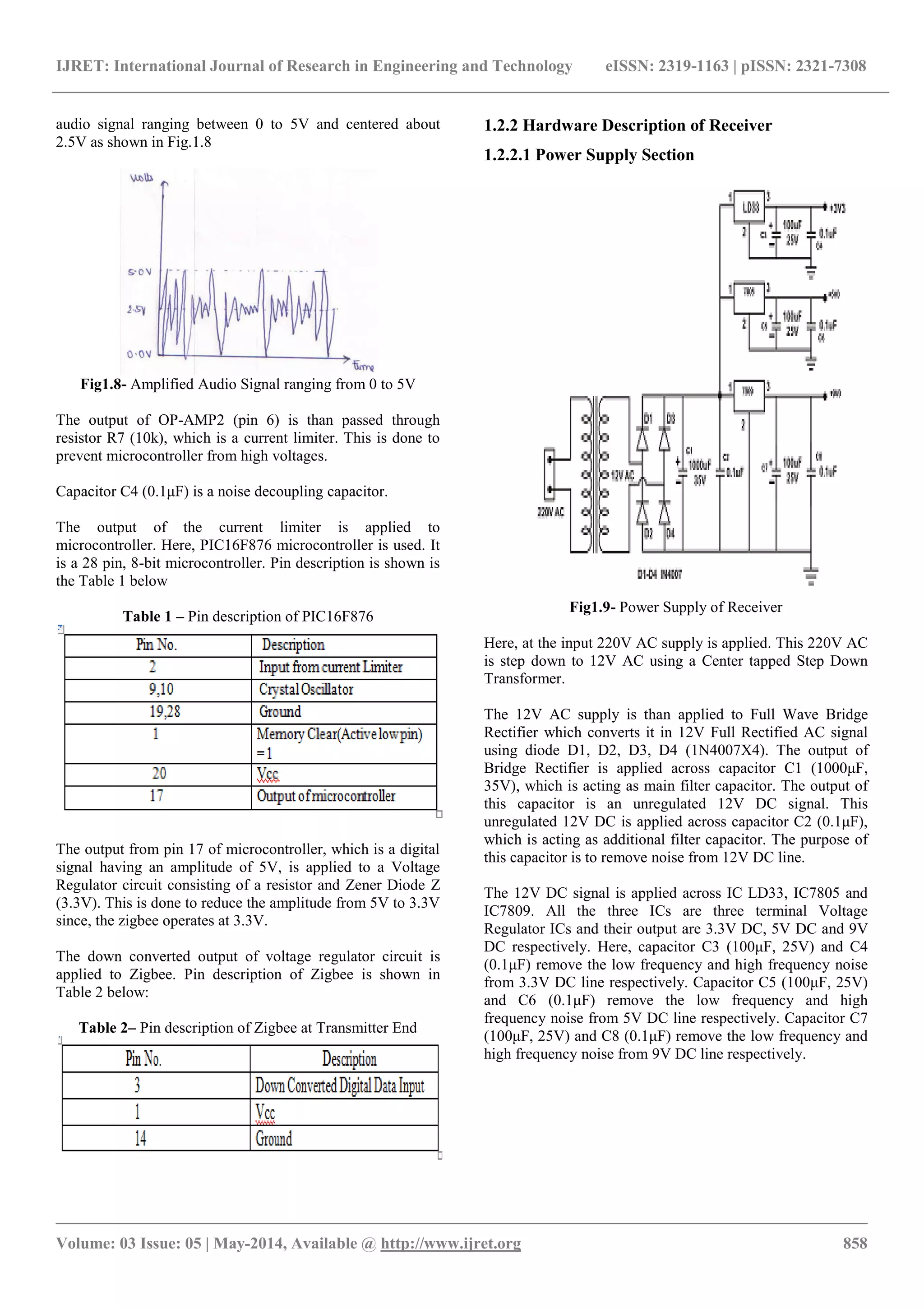 Moderate quality of voice transmission using 8 bit micro-controller through zigbee | PDF