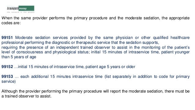 Moderate sedation coding