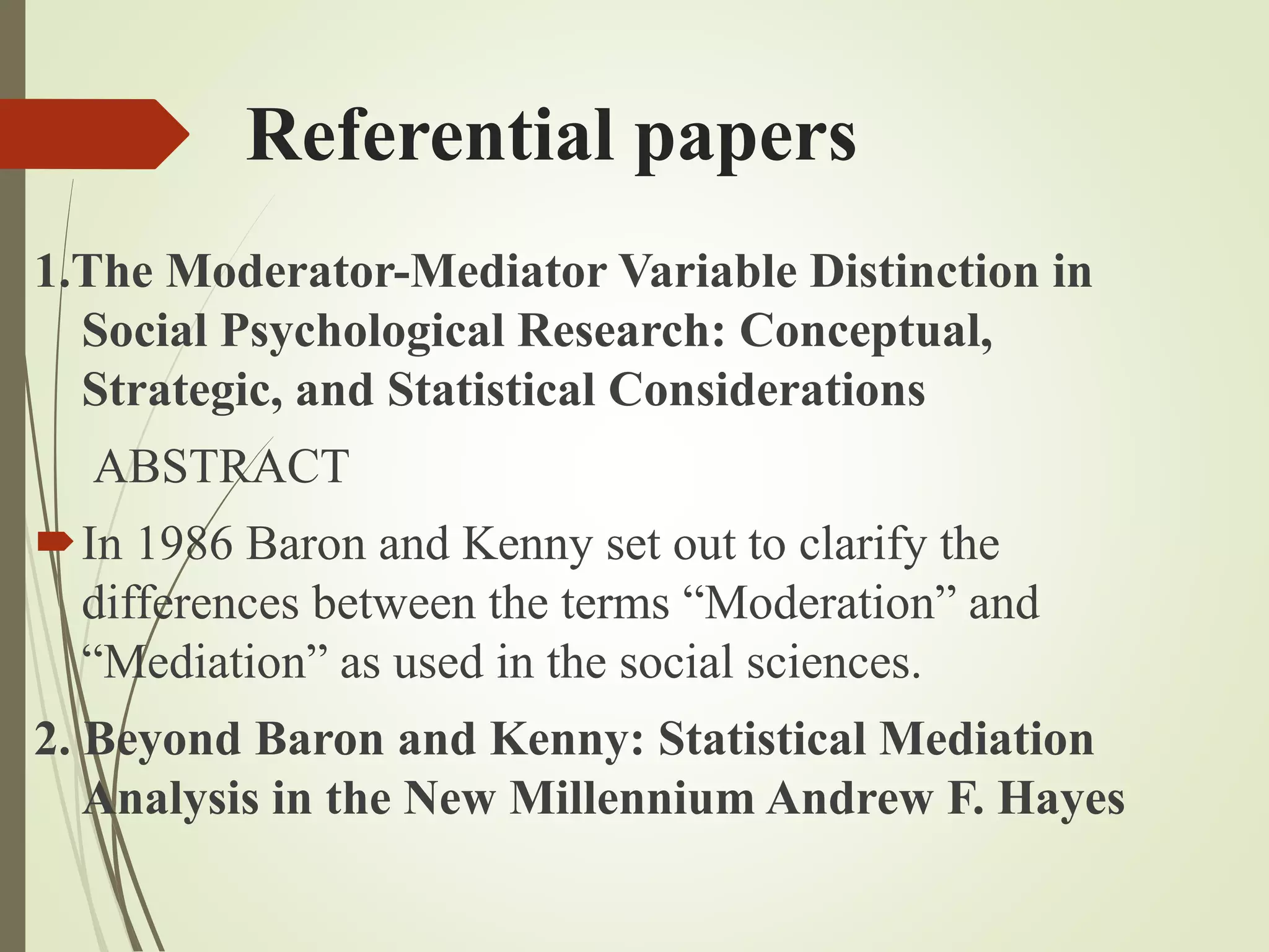 Moderation and mediation | PPTX