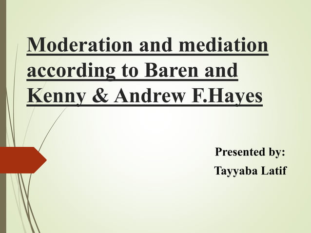 Moderation and mediation | PPTX | Science