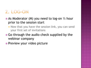 Moderator check list | PPT