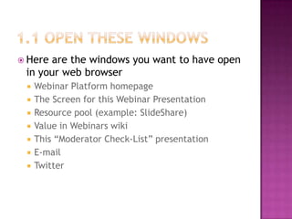Moderator check list | PPT