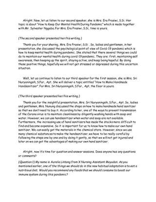 Moderator script | DOCX