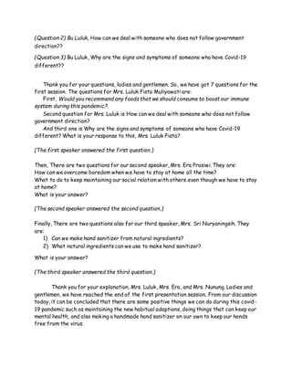 Moderator script | DOCX